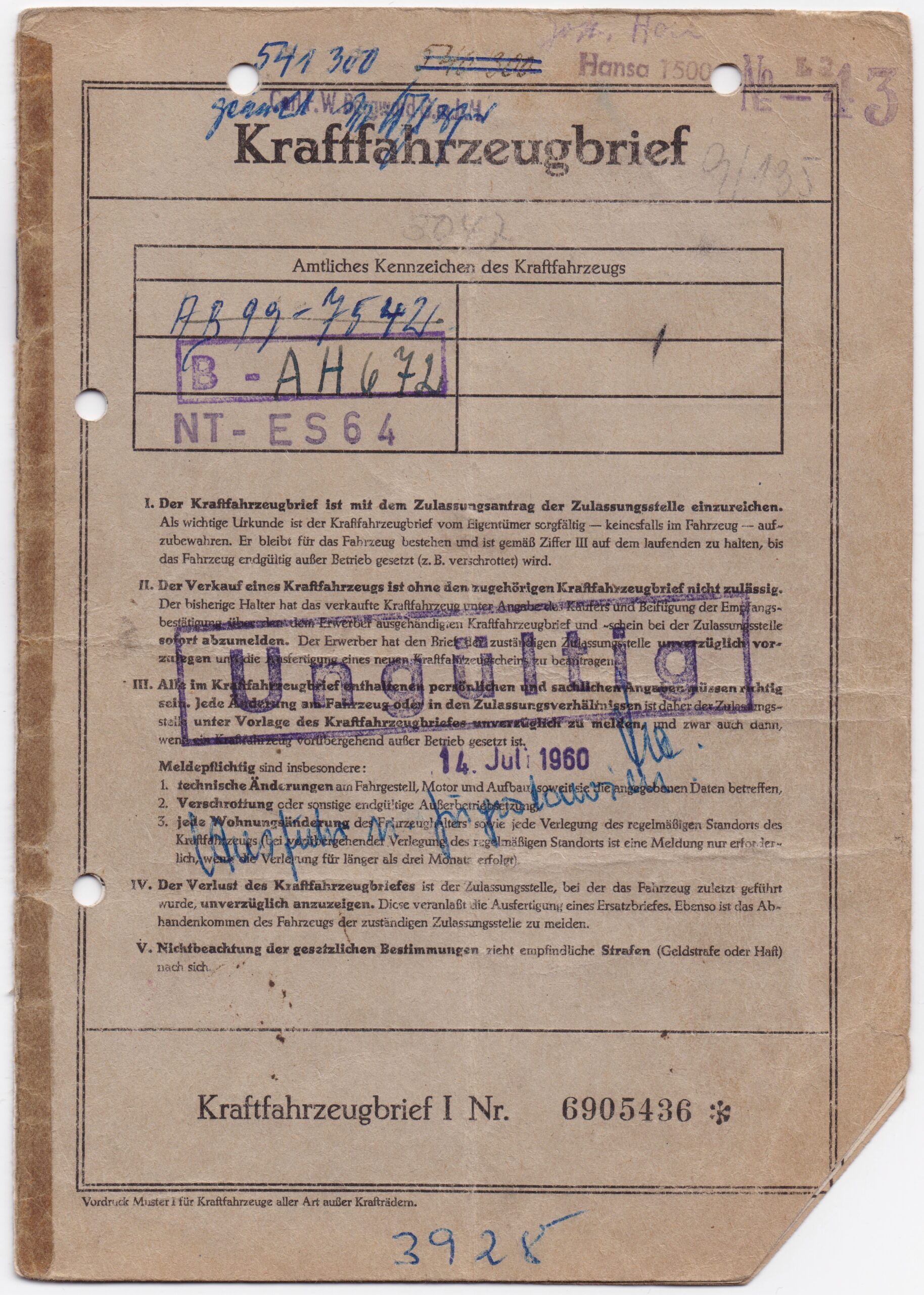 Der Lebenslauf des Autos: 90 Jahre Kfz-Brief - GTÜ-Blog